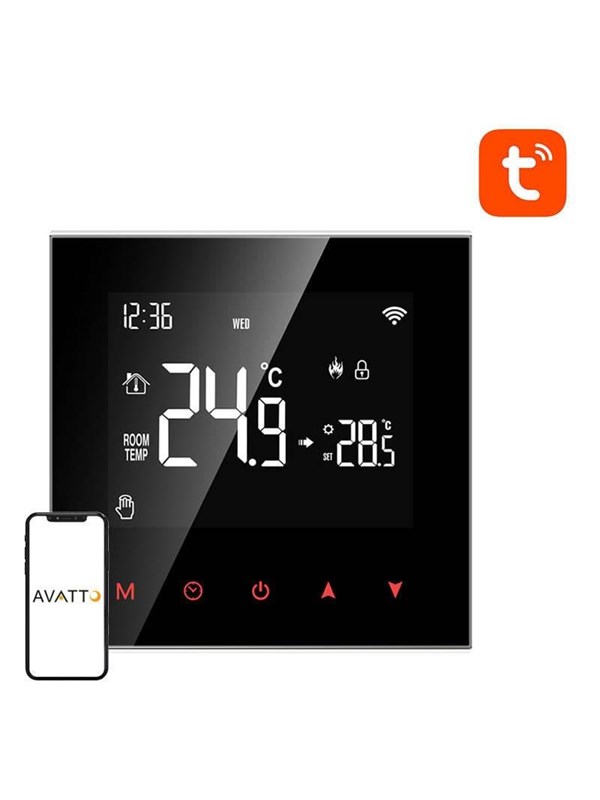 Avatto Smart thermostat WT100 water heater 3A Wi-Fi TUYA - termostater.dk